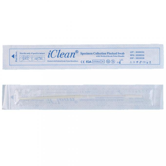 Disposable Iclean Specimen Collection Flocked Swab / Flocked Nasal ...