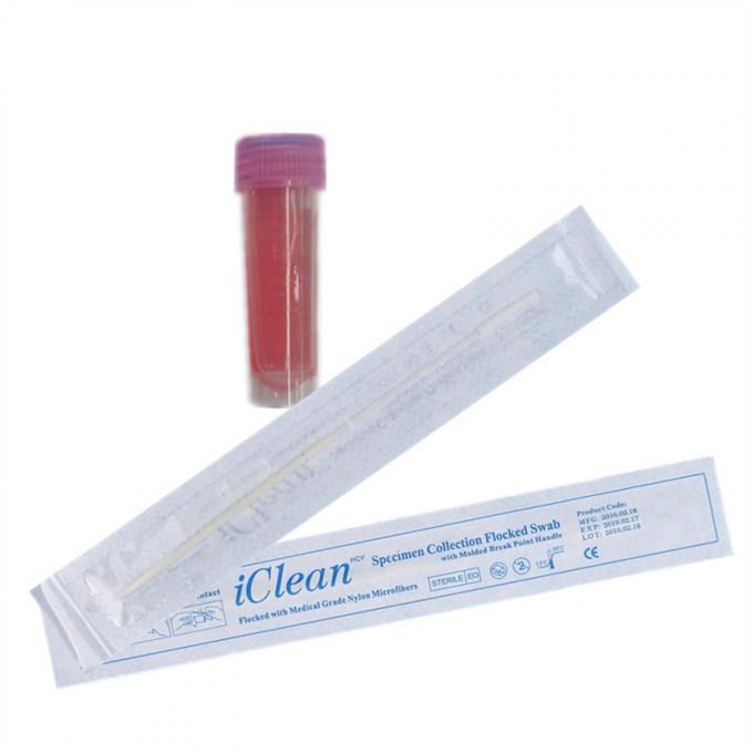 Disposable Iclean Specimen Collection Flocked Swab / Flocked Nasal ...