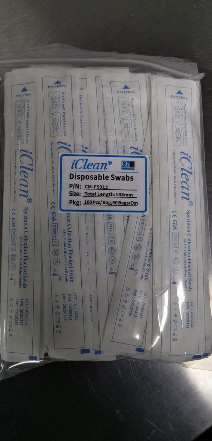 Specimen Collection Flocked Mouth DNA Buccal Swabs 6.0mm Head