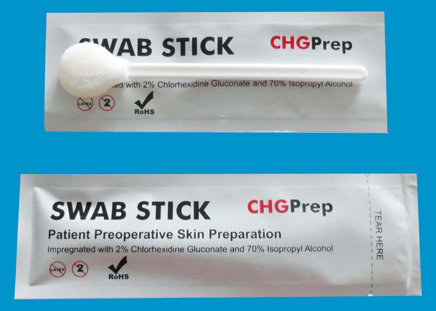 Disposable Foam Surgical CHG Swab 70% Isopropyl Alcohol IPA 2% CHG ...