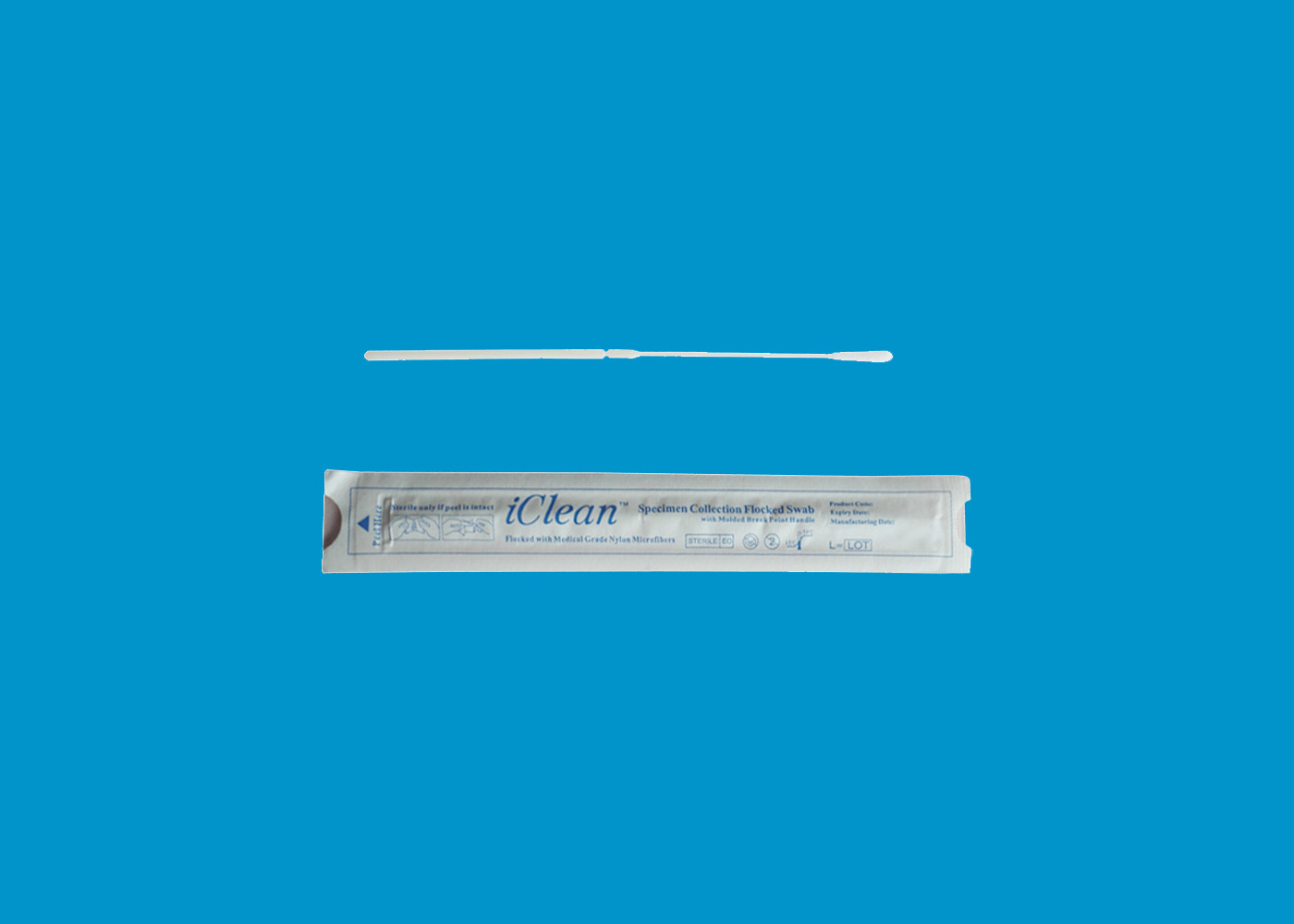 Laboratory Flocked Nylon Specimen Disposable Sterile Swab Transport ...