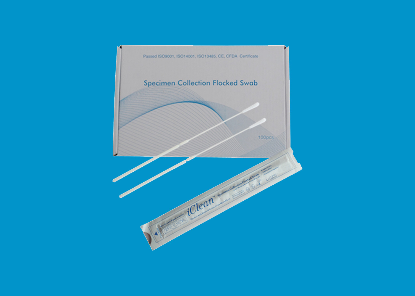 Nylon Fibers Flocked Nasal Throat Swab ABS Handle Flexible Minitip ...