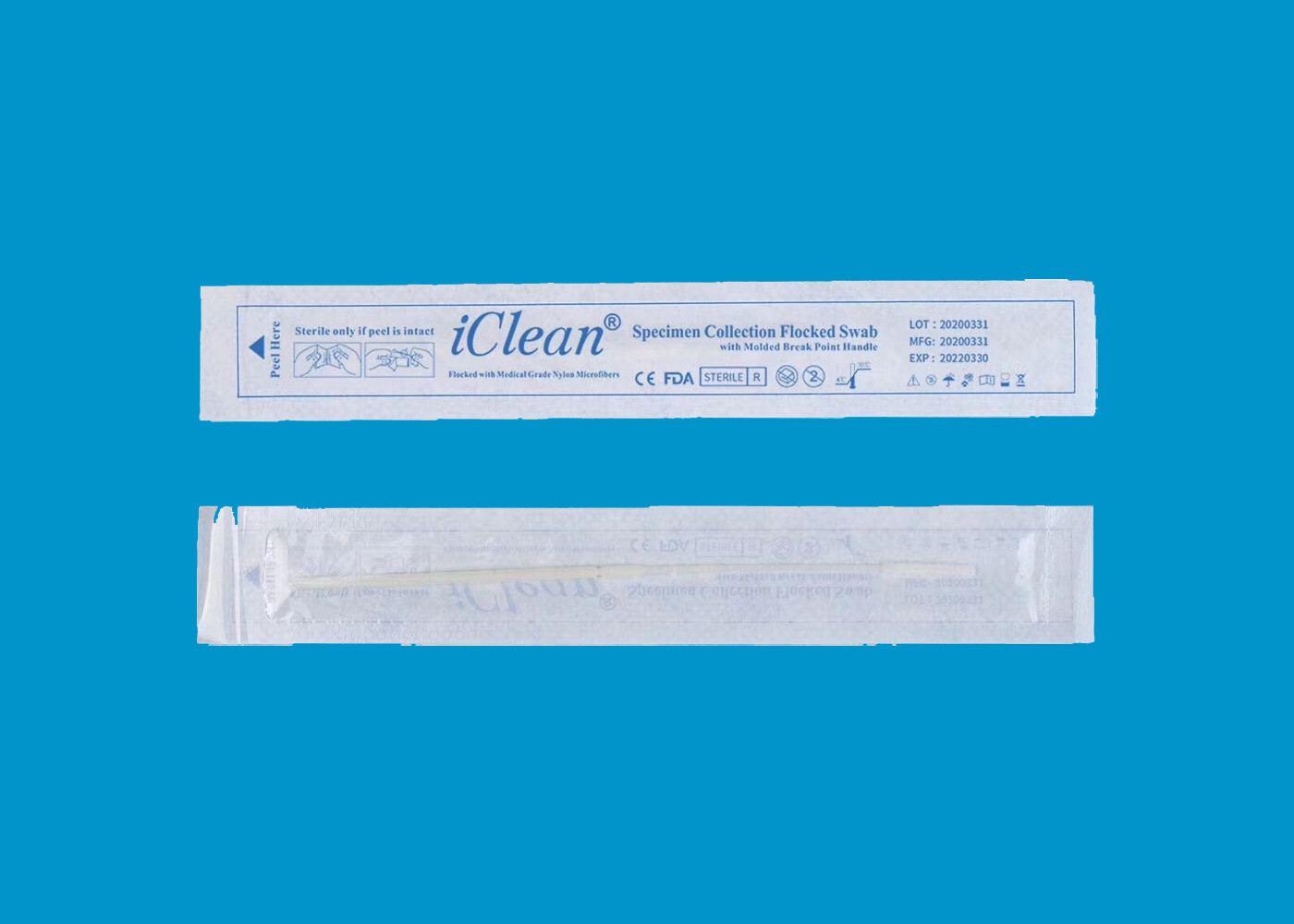 Flocked Nasopharyngeal Specimen Collection Swab Molded Break Point CM-FS913