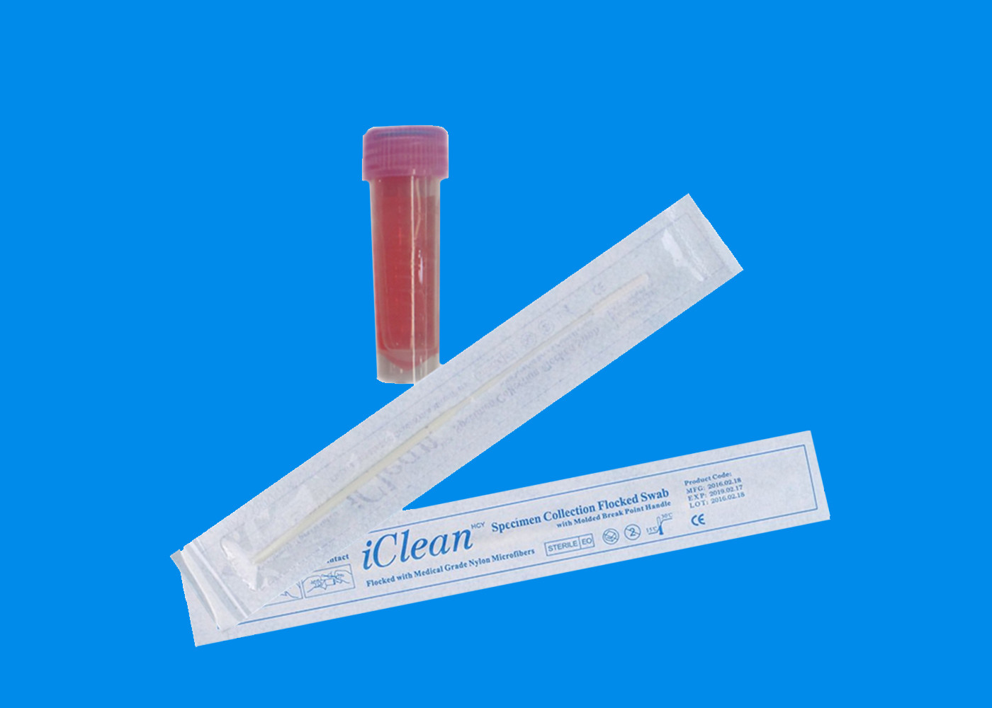 Virus Stick flocked Iclean Disposable Swabs Vtm Kits With Nasal Swab