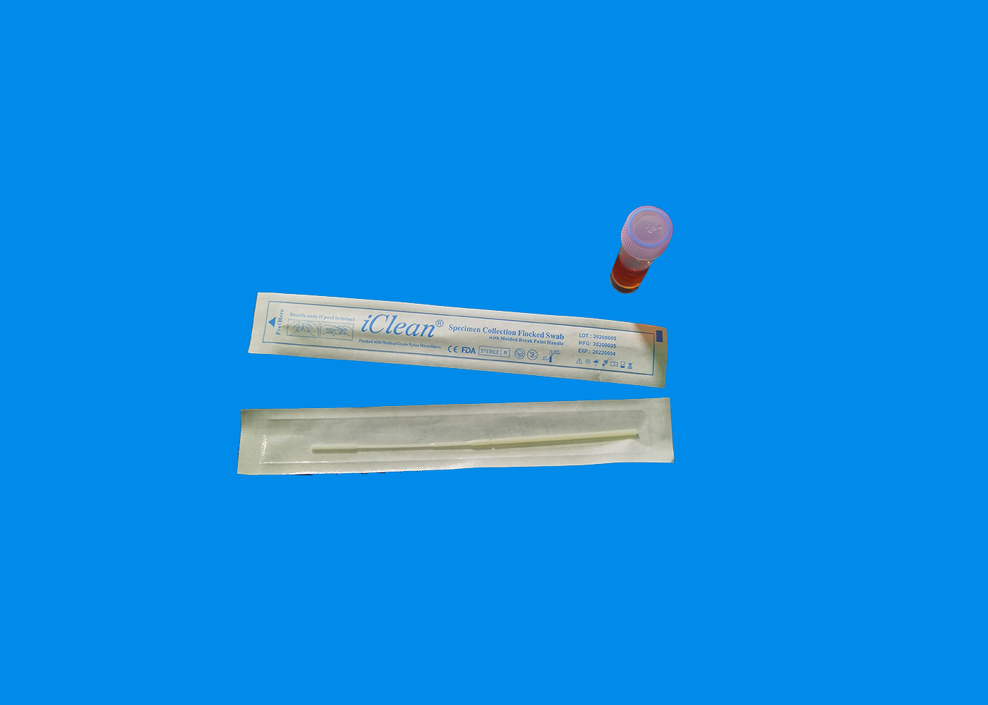 Sampling Nasopharyngeal Nylon Flocked Swabs Flu Sterile Nasal Swabs